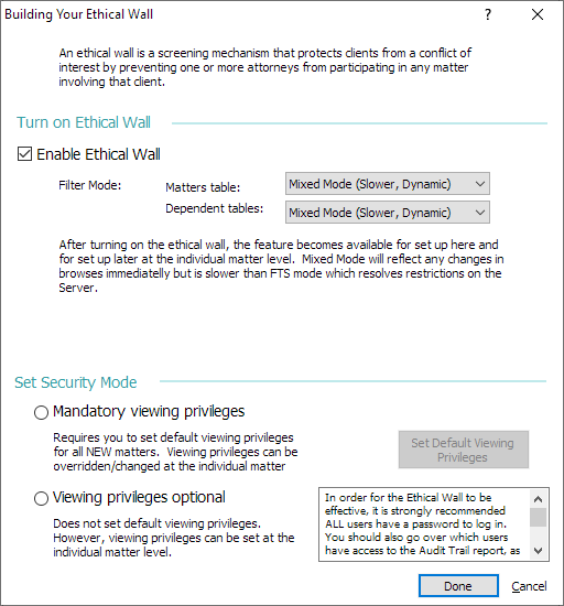 Building an Ethical Wall