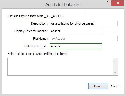 Example: Working with an Extra Database in Abacus