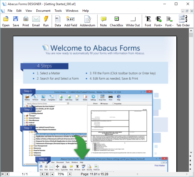 Using the Forms Designer