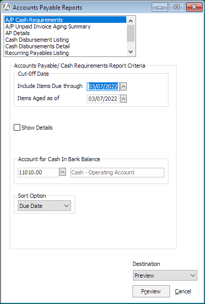 Generating Accounts Payable Reports