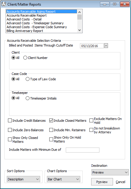 Generating Matter Reports