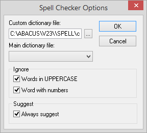 Setting Spell Check Options